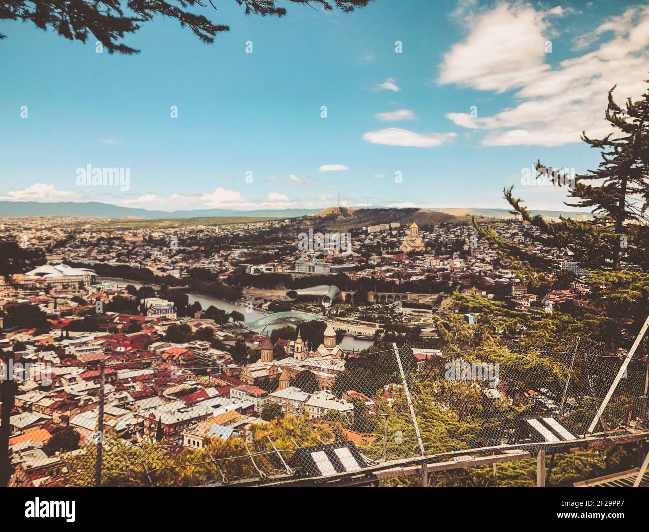 A breathtaking view of the city from the top of Sololaki hill in ...