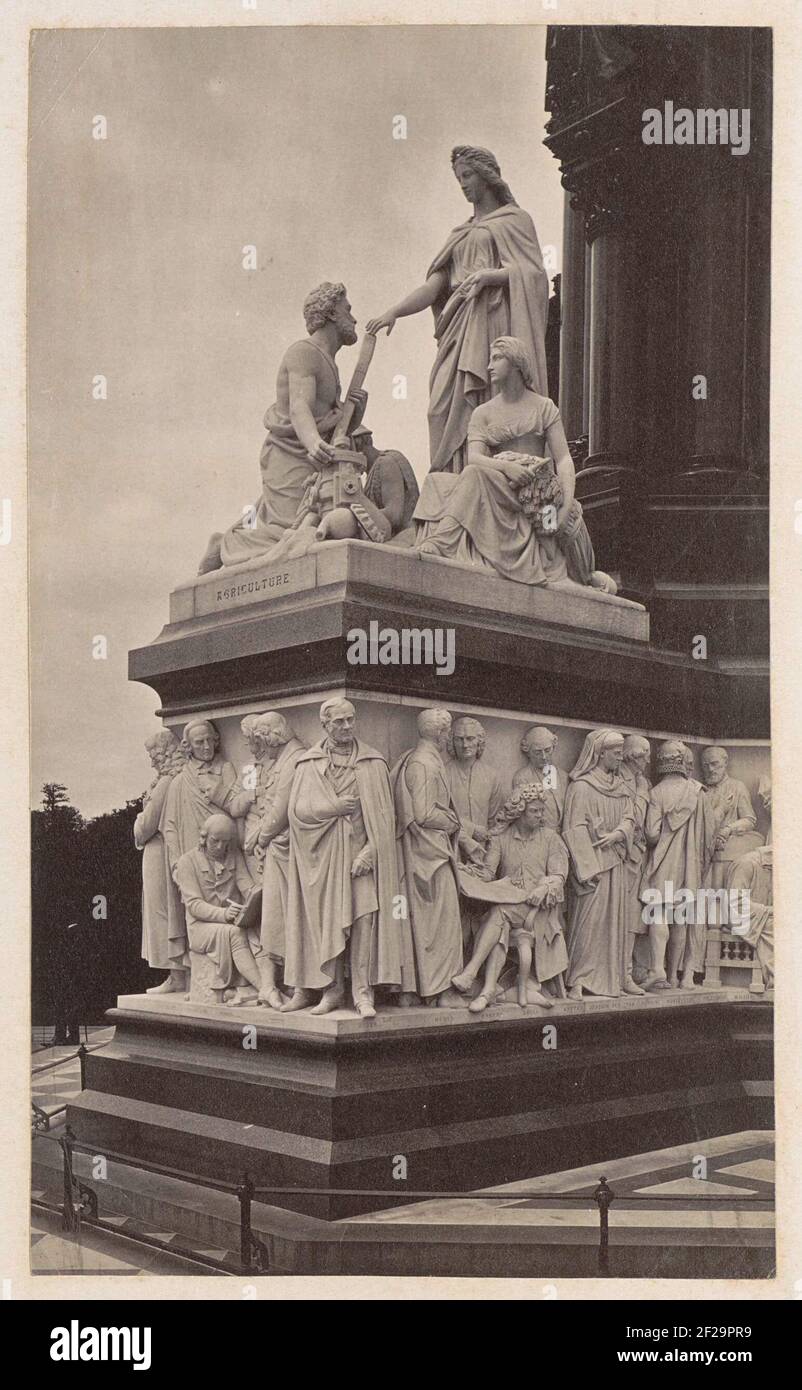 Sculpture group at the foot of the Albert Memorial in London ...