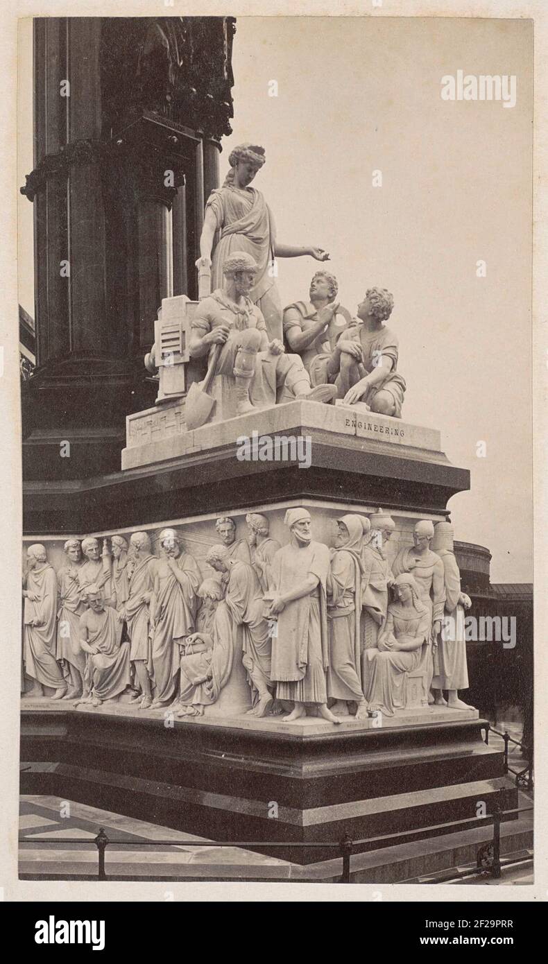 Sculpture group at the foot of the Albert Memorial in London ...