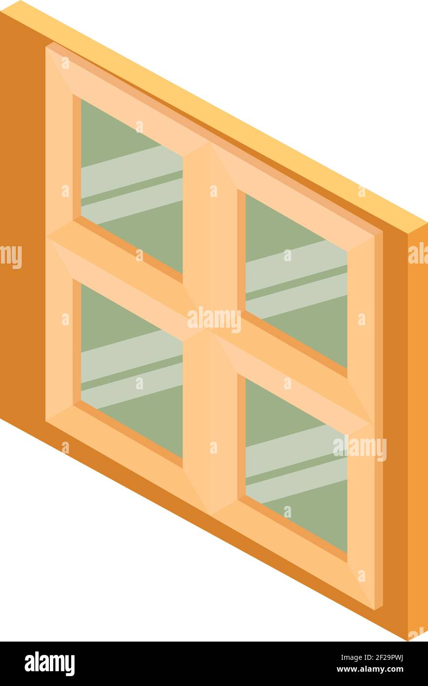 Plastic window icon. Isometric illustration of plastic window vector ...