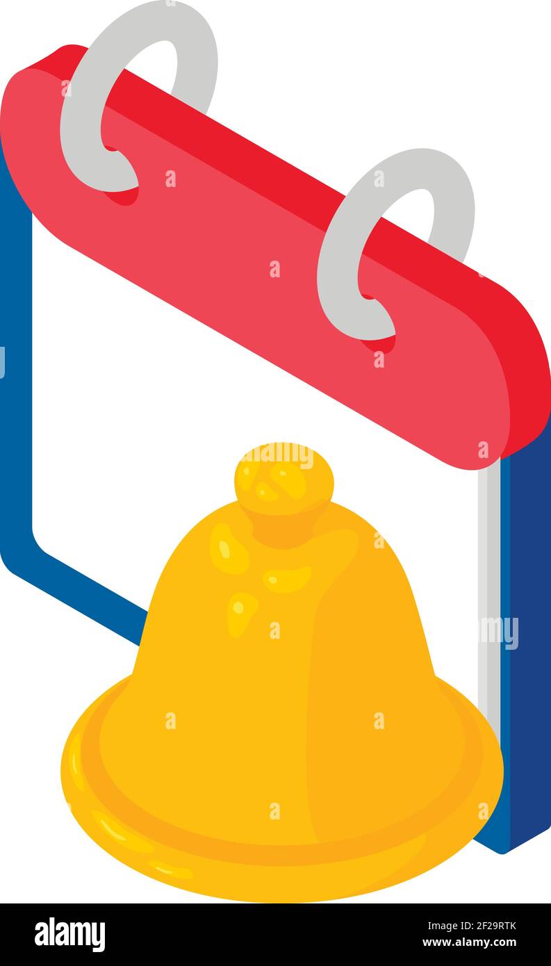 Notification calendar icon. Isometric illustration of notification ...