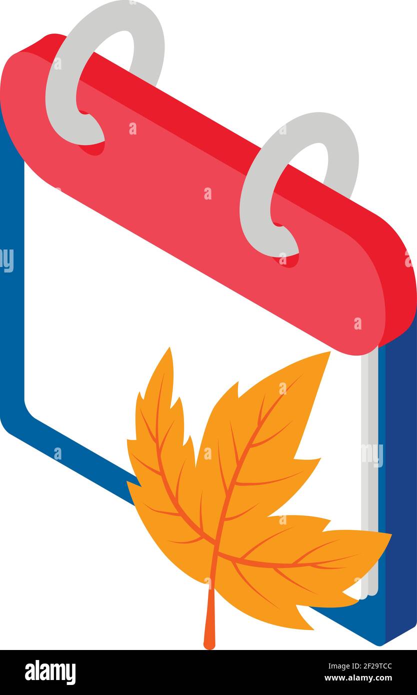 Autumn calendar icon. Isometric illustration of autumn calendar vector ...