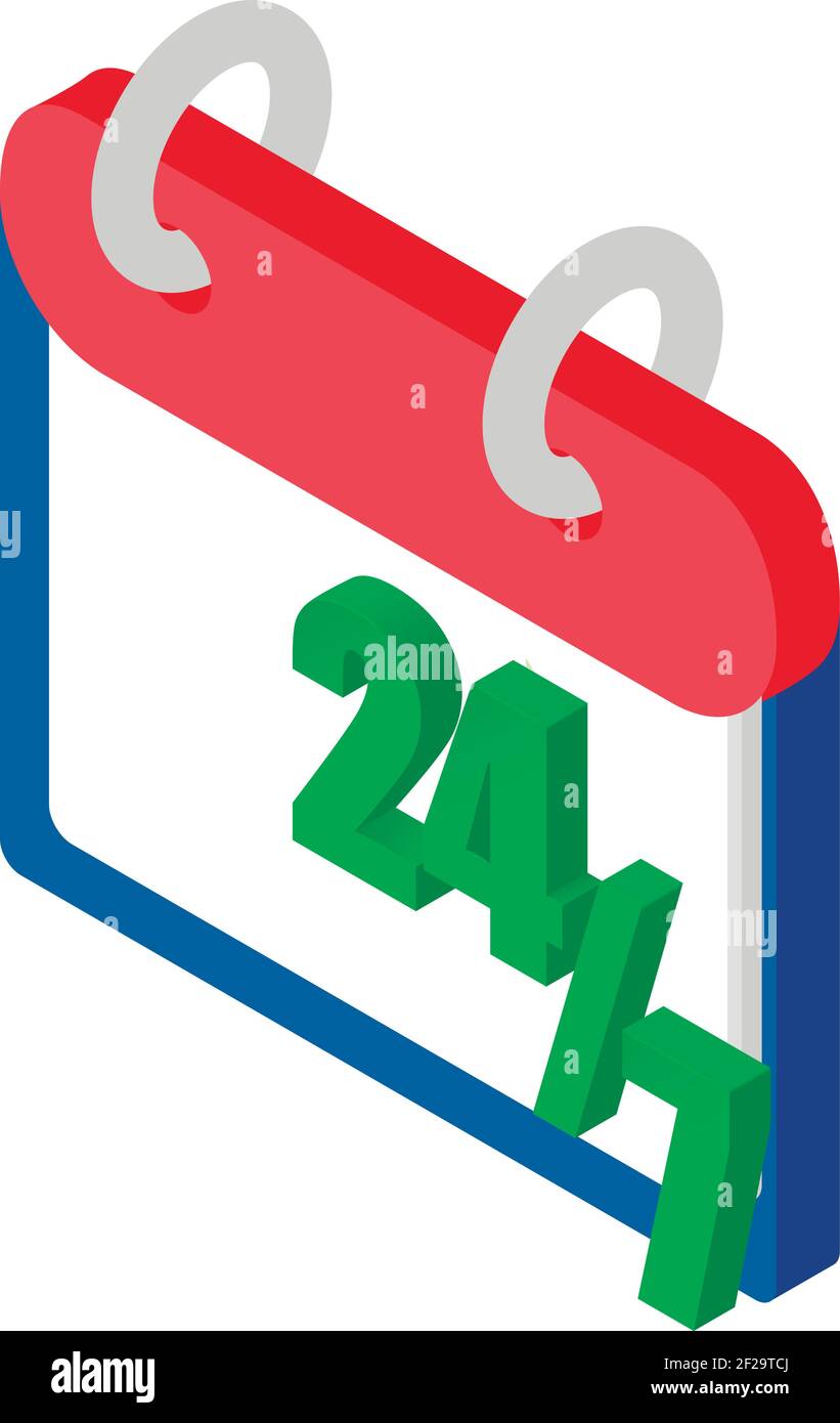 Availability calendar icon. Isometric illustration of availability ...