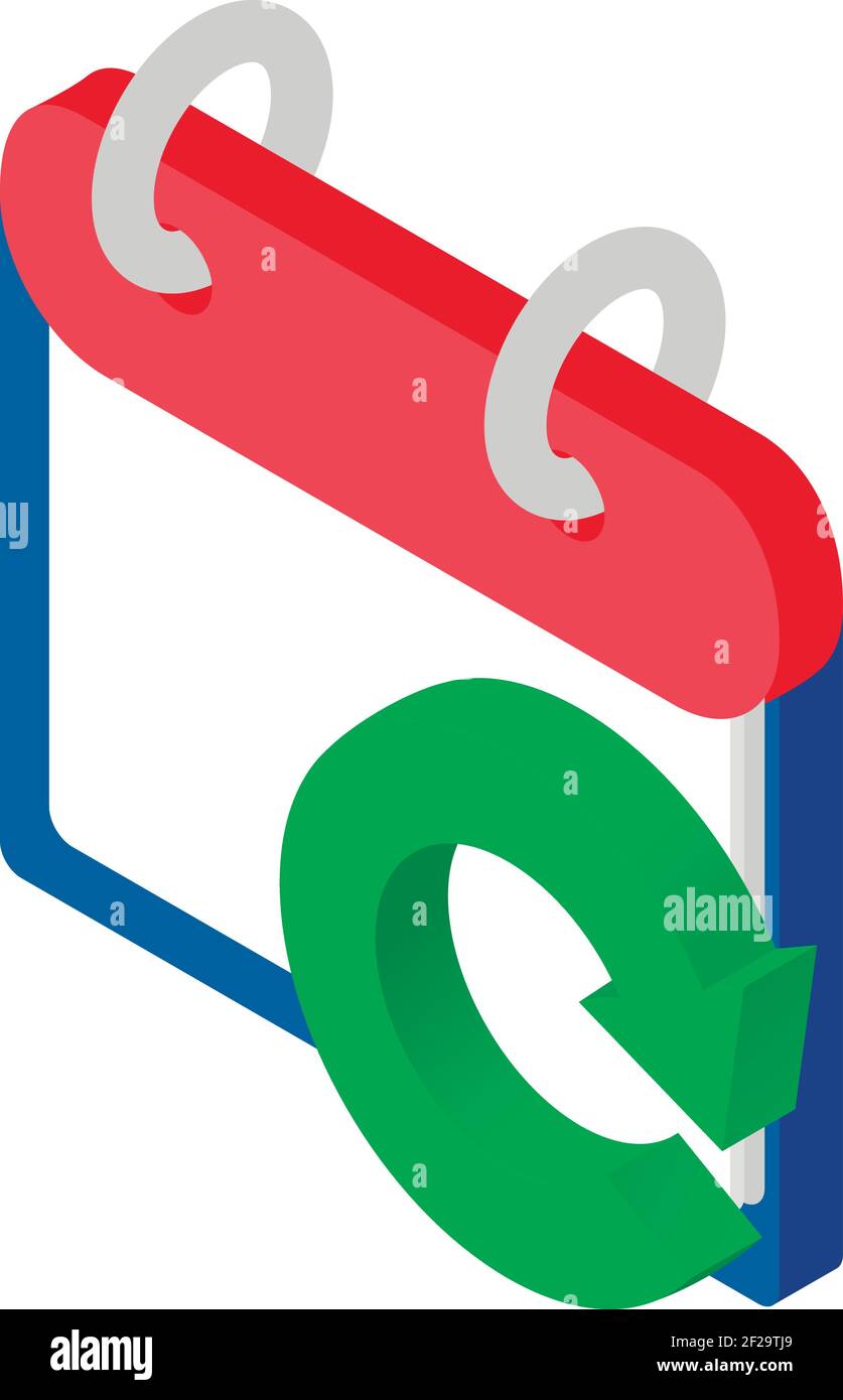 Update calendar icon. Isometric illustration of update calendar vector ...