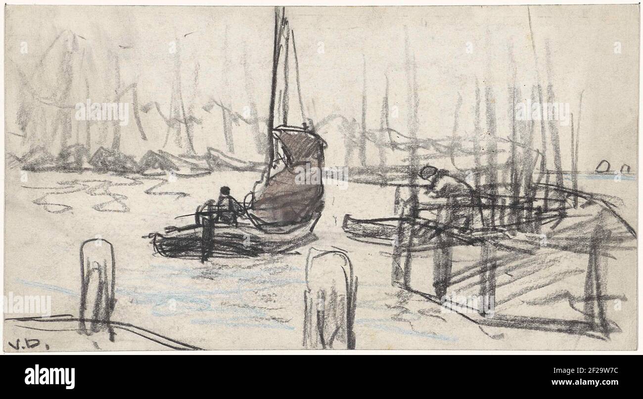 Sailing ships on river Stock Photo - Alamy