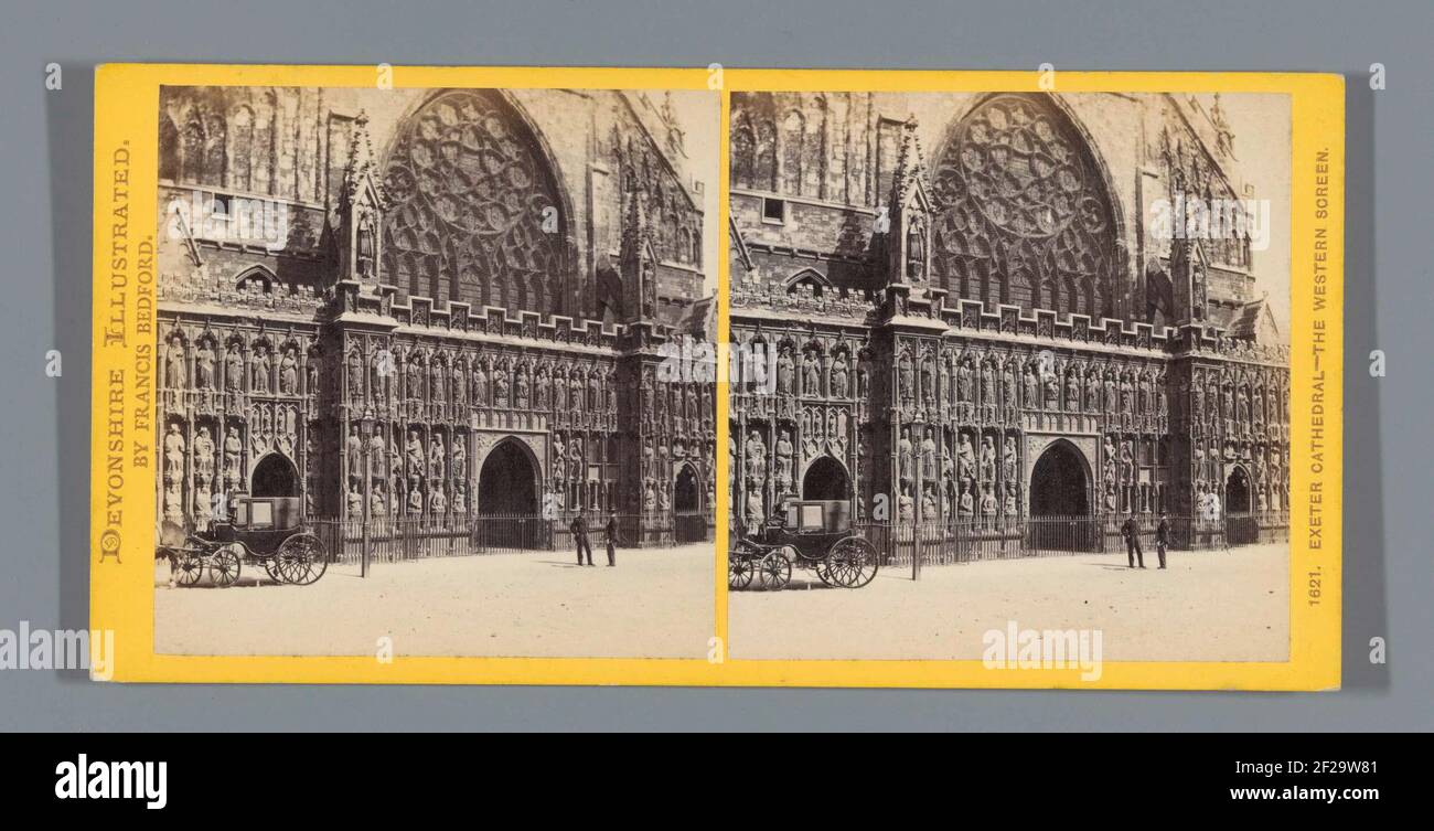 Portal of Exeter Cathedral; Exeter Cathedral-The Western Screen Stock ...