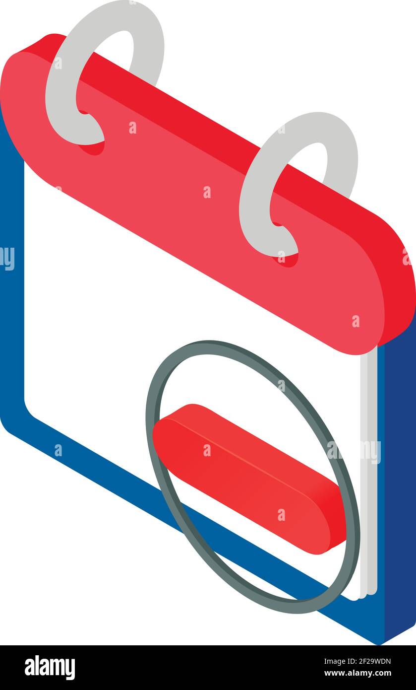 Calendar delete icon. Isometric illustration of calendar delete vector ...