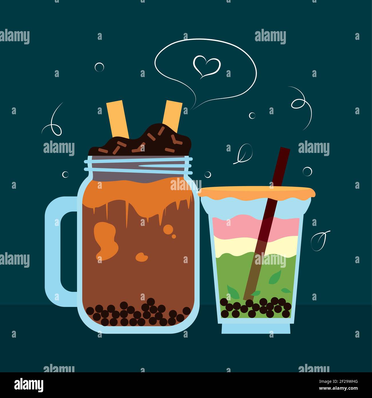 tapioca bubble teas drinks icon Stock Vector Image & Art - Alamy
