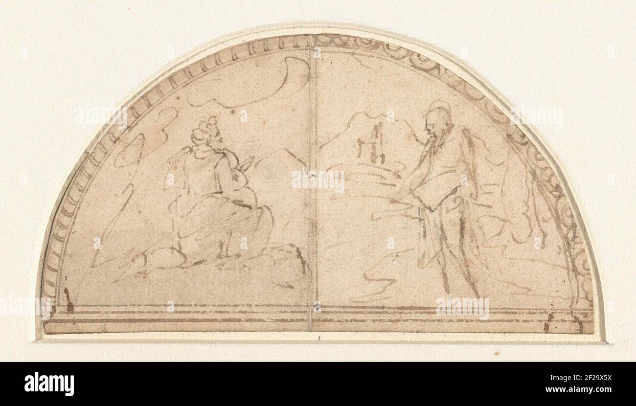 Christ's temptation. Design for a fresco Stock Photo - Alamy