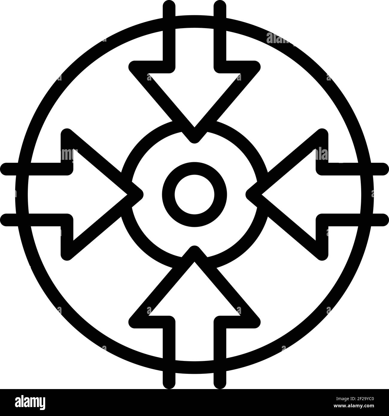 Target icon. Outline target vector icon for web design isolated on ...