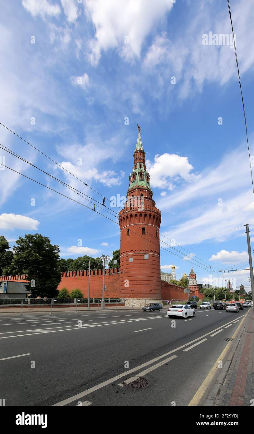 View of Moscow Kremlin on a sunny day, Russia-- Moscow architecture and ...