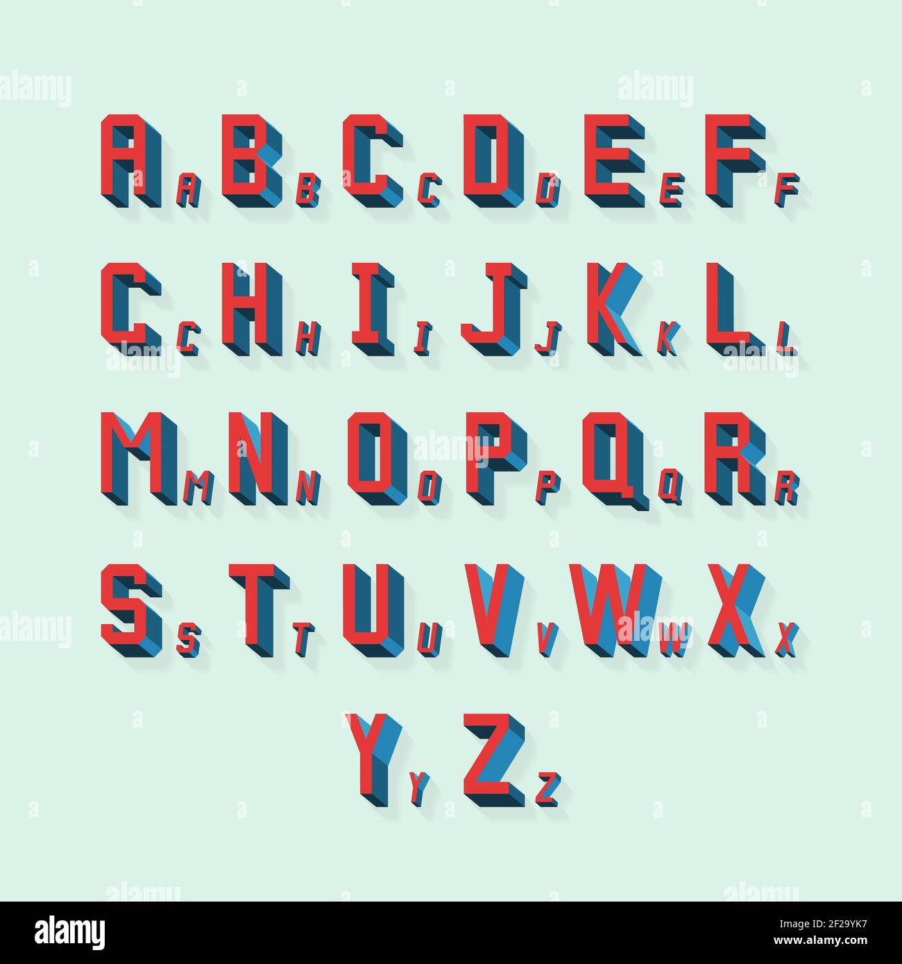 Vector retro volumetric 3d alphabet. Typography alphabet abc, lettering ...
