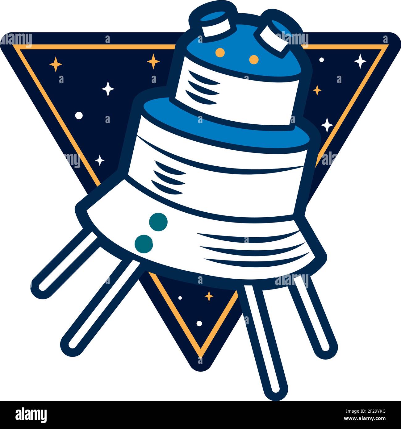space badge with spacecraft icon Stock Vector Image & Art - Alamy