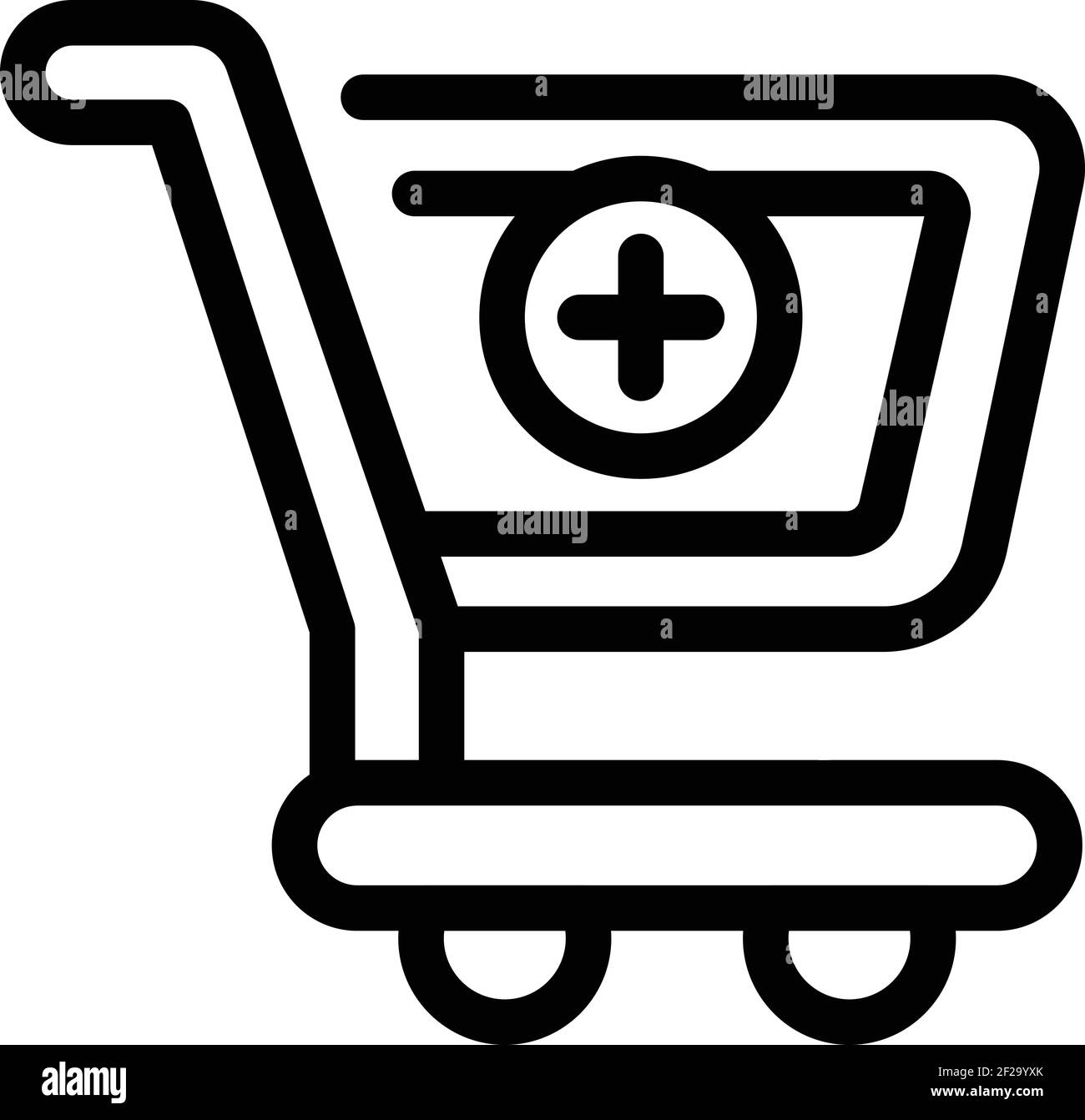 Online shop cart icon. Outline online shop cart vector icon for web ...