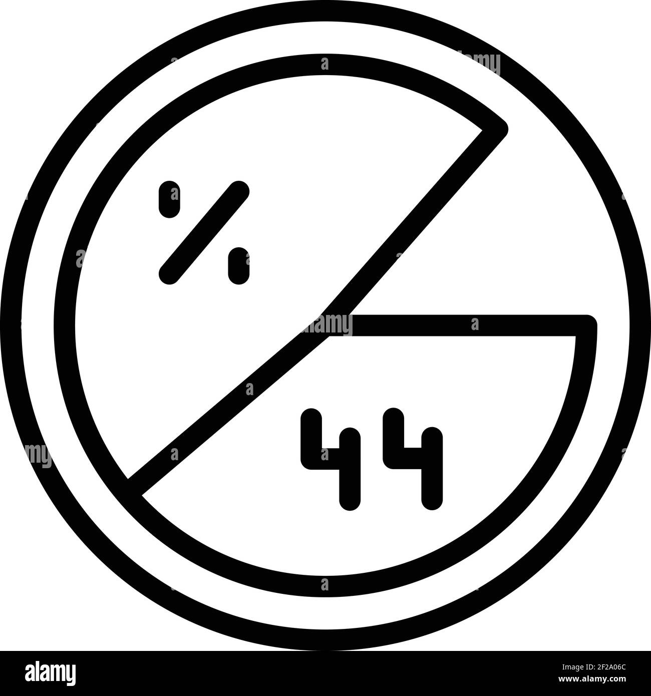 Pie chart percent target audience icon. Outline pie chart percent ...