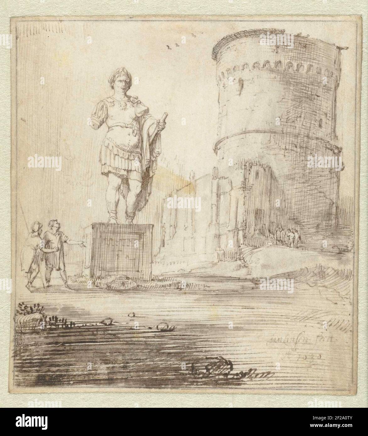 Roman statue and ruins Stock Photo - Alamy