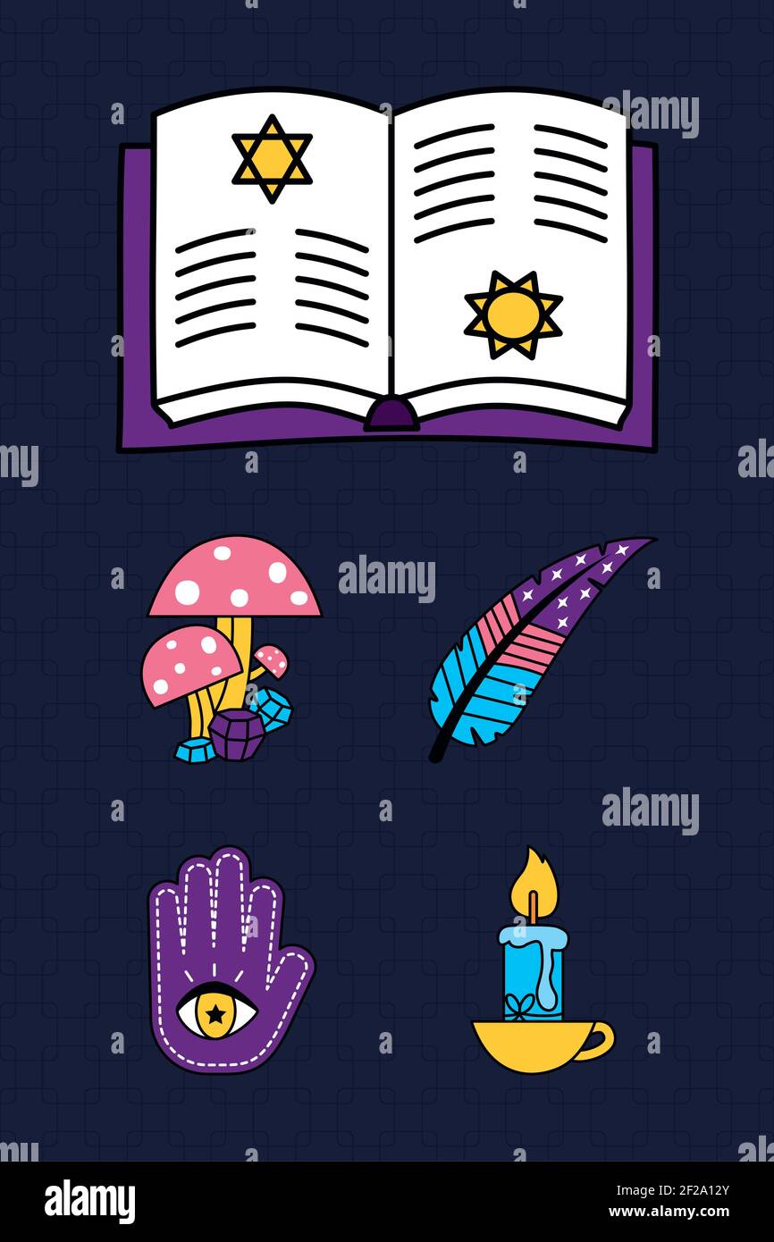 magic book and esoteric set Stock Vector Image & Art - Alamy