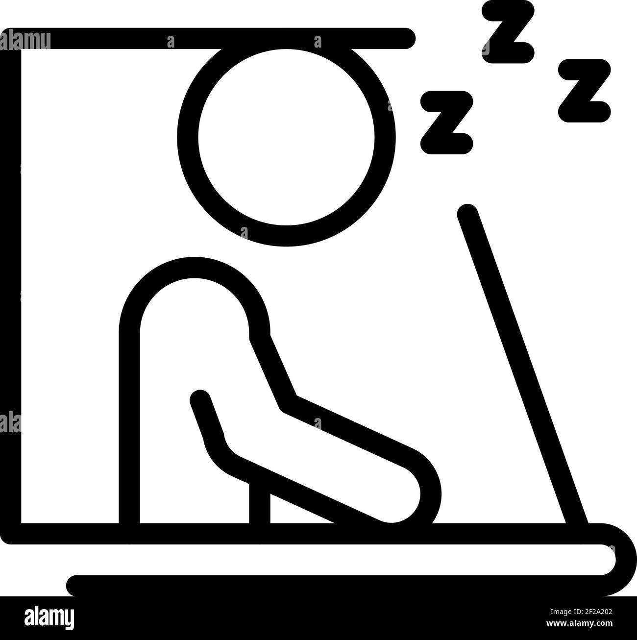 Careless sleeping driver icon. Outline careless sleeping driver vector ...