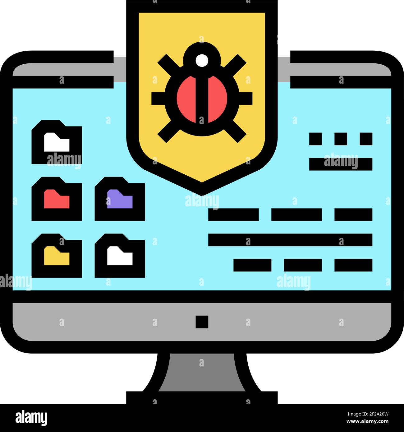anti-virus computer protect color icon vector illustration Stock Vector ...