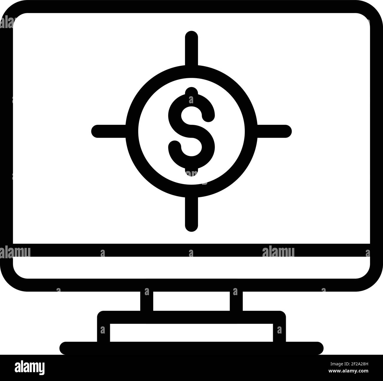 Online target audience icon. Outline online target audience vector icon ...