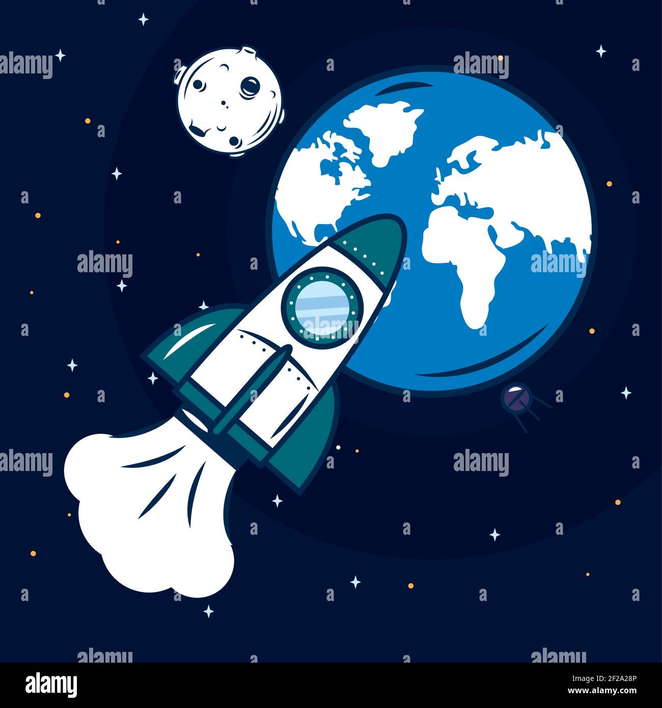 space rocket around the earth Stock Vector Image & Art - Alamy