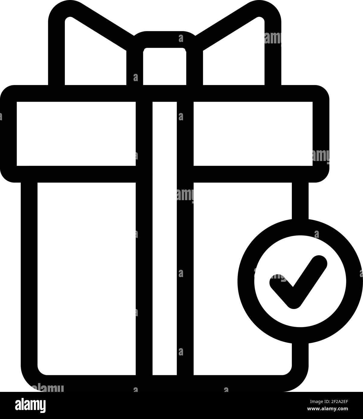 Approved gift box icon. Outline approved gift box vector icon for web ...