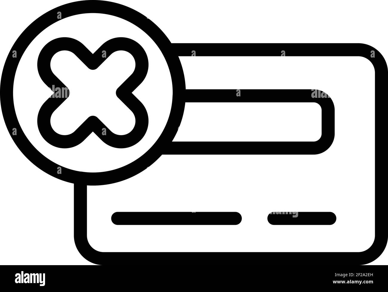 Reject card transfer icon. Outline Reject card transfer vector icon for ...