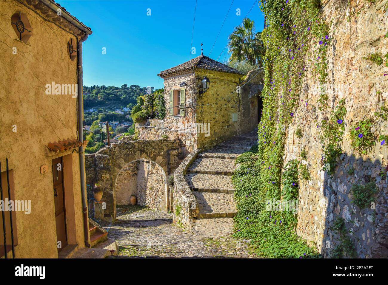 Biot village, South of France, 2019. Credit: Vuk Valcic / Alamy Stock ...