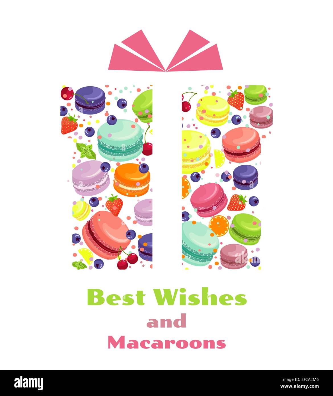 Gift card template with fruit and macaroons Stock Vector Image & Art ...