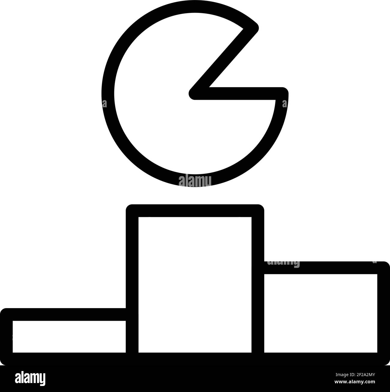 First place podium target icon. Outline first place podium target ...