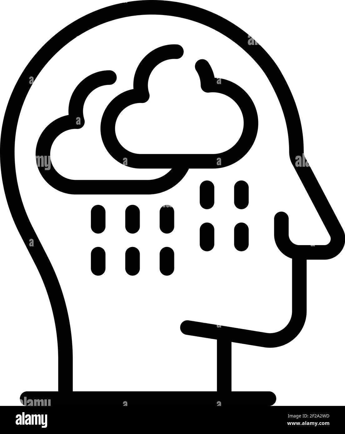 Self-esteem rain head icon. Outline self-esteem rain head vector icon ...