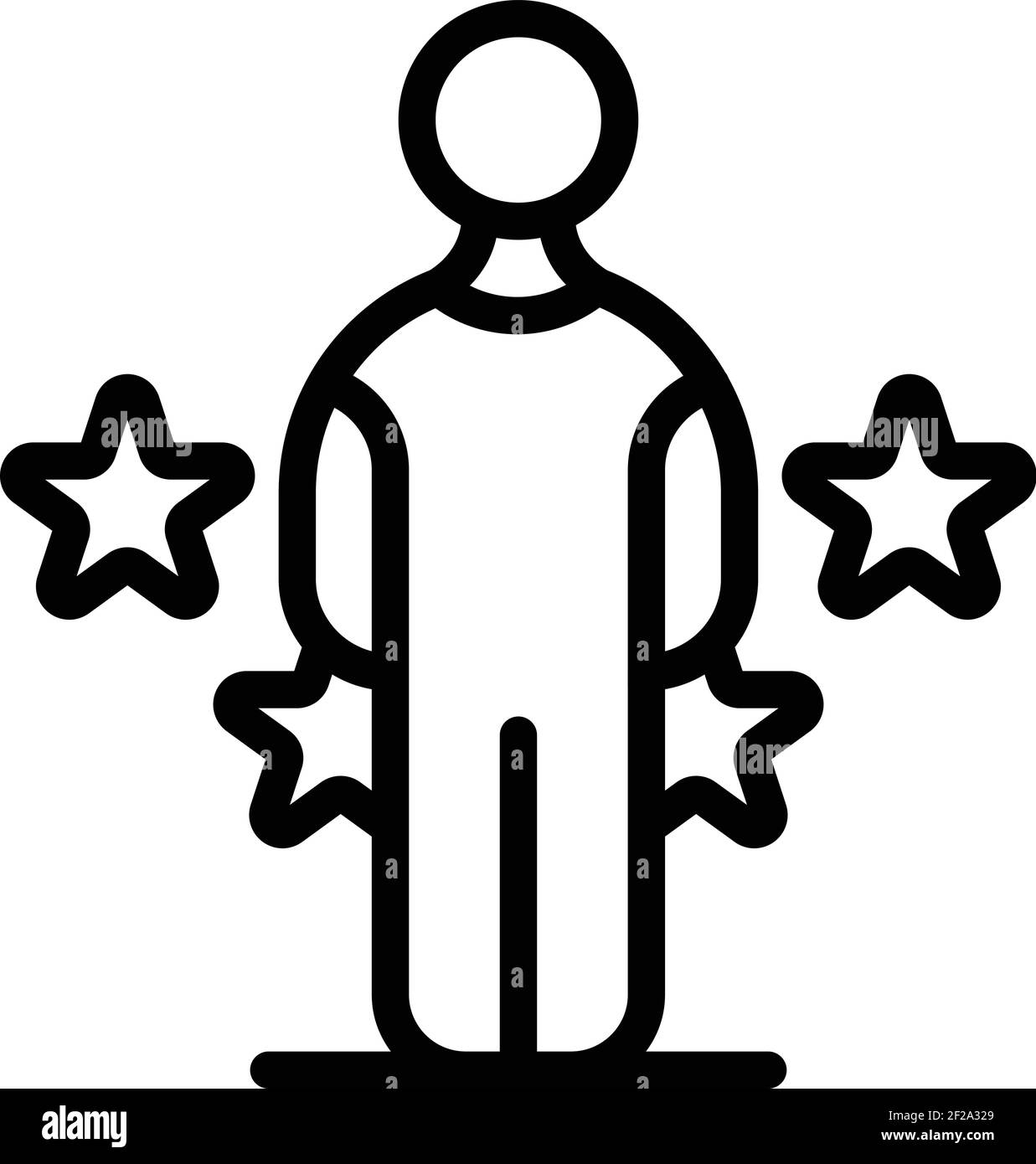 Self-esteem man icon. Outline self-esteem man vector icon for web ...