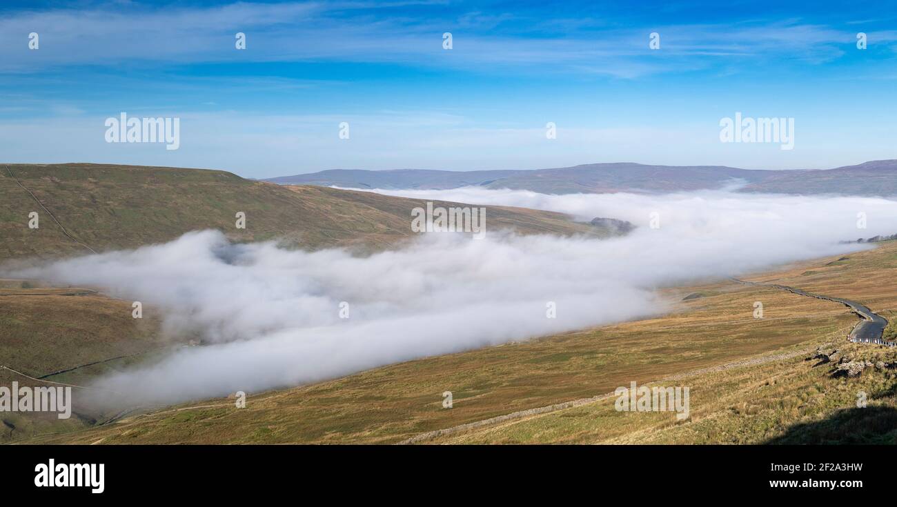 Cloud inversion in Wensleydale, with the clouds holding to the valley ...