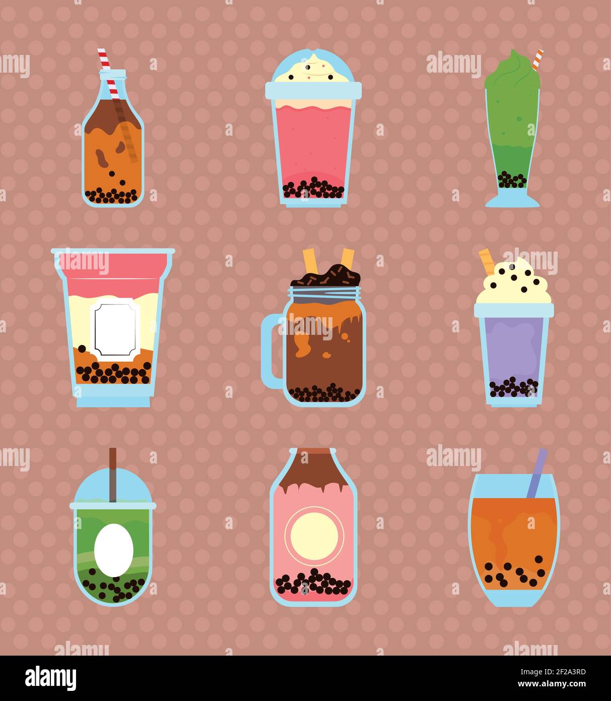 asian soft boba tea set Stock Vector Image & Art - Alamy