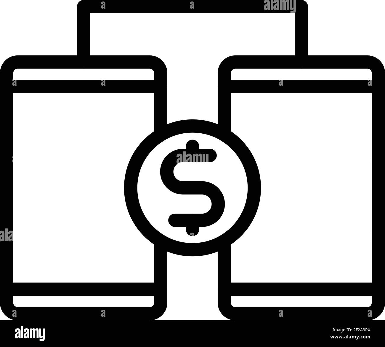 Devices money transfer icon. Outline devices money transfer vector icon ...