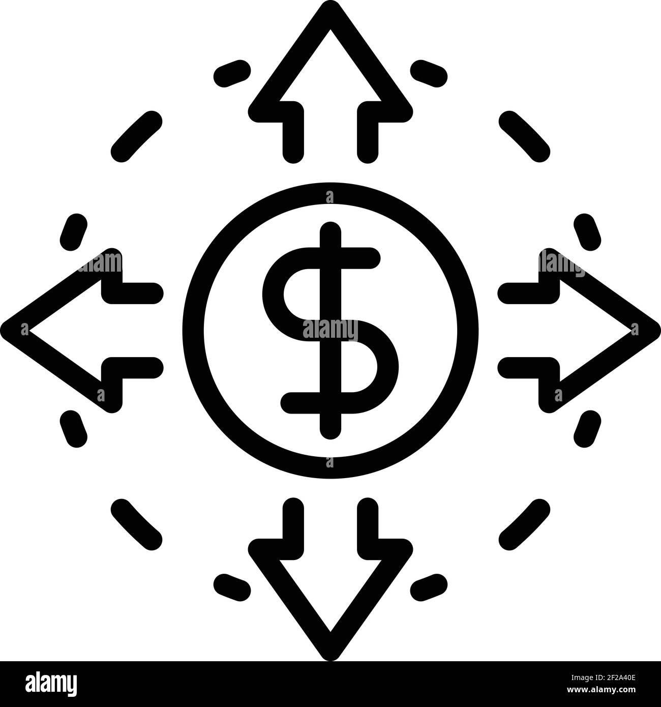 Banking money transfer icon. Outline banking money transfer vector icon ...