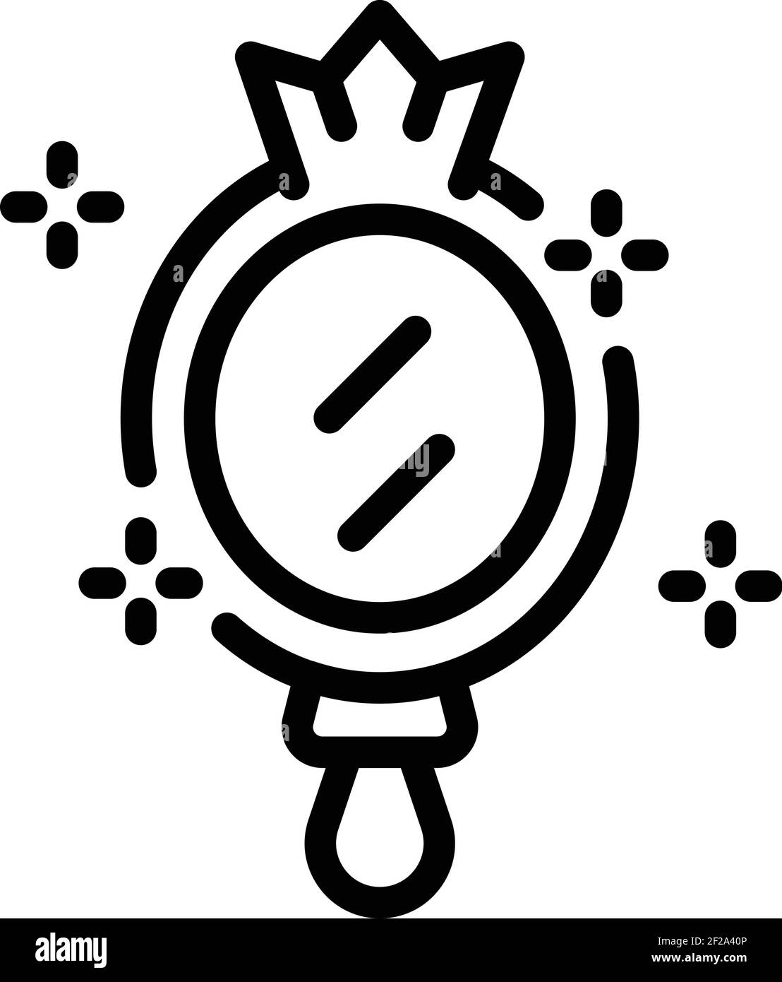 Self-esteem princess mirror icon. Outline self-esteem princess mirror ...