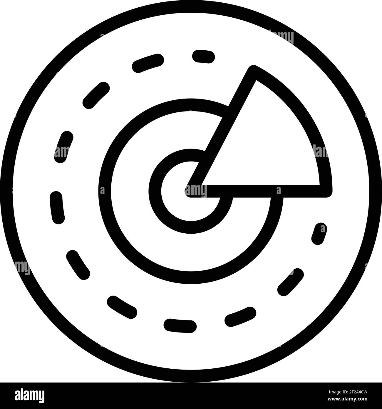 Pie chart target audience icon. Outline pie chart target audience ...