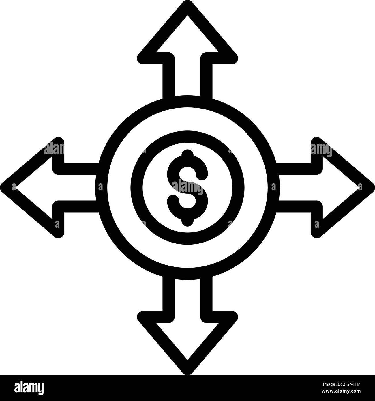 Target money icon. Outline target money vector icon for web design ...