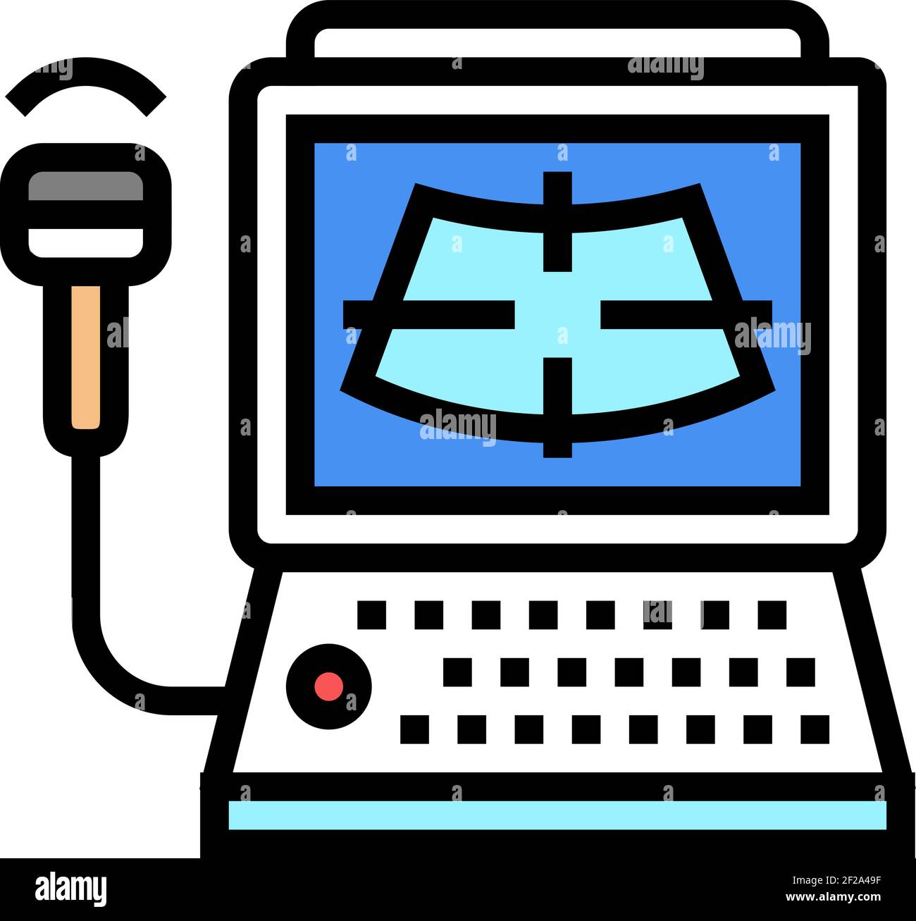 ultrasound radiology computer color icon vector illustration Stock ...
