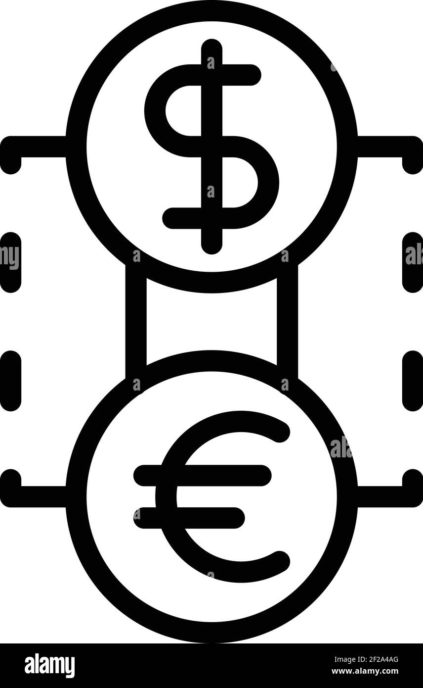 Money conversion icon. Outline money conversion vector icon for web ...