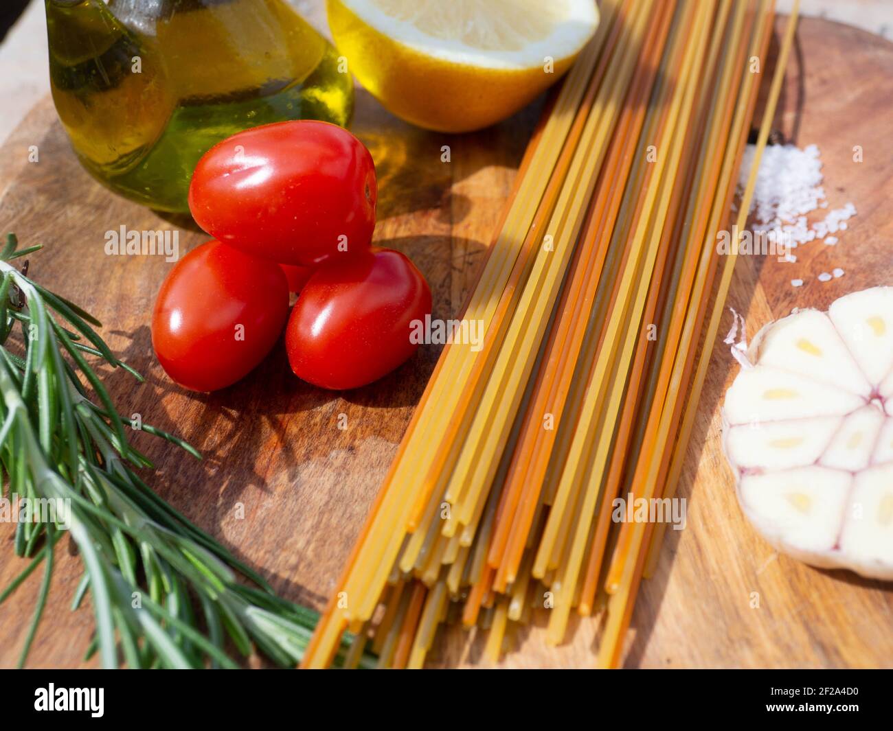 Multi-colored spaghetti pasta cooked for lunch Stock Photo - Alamy