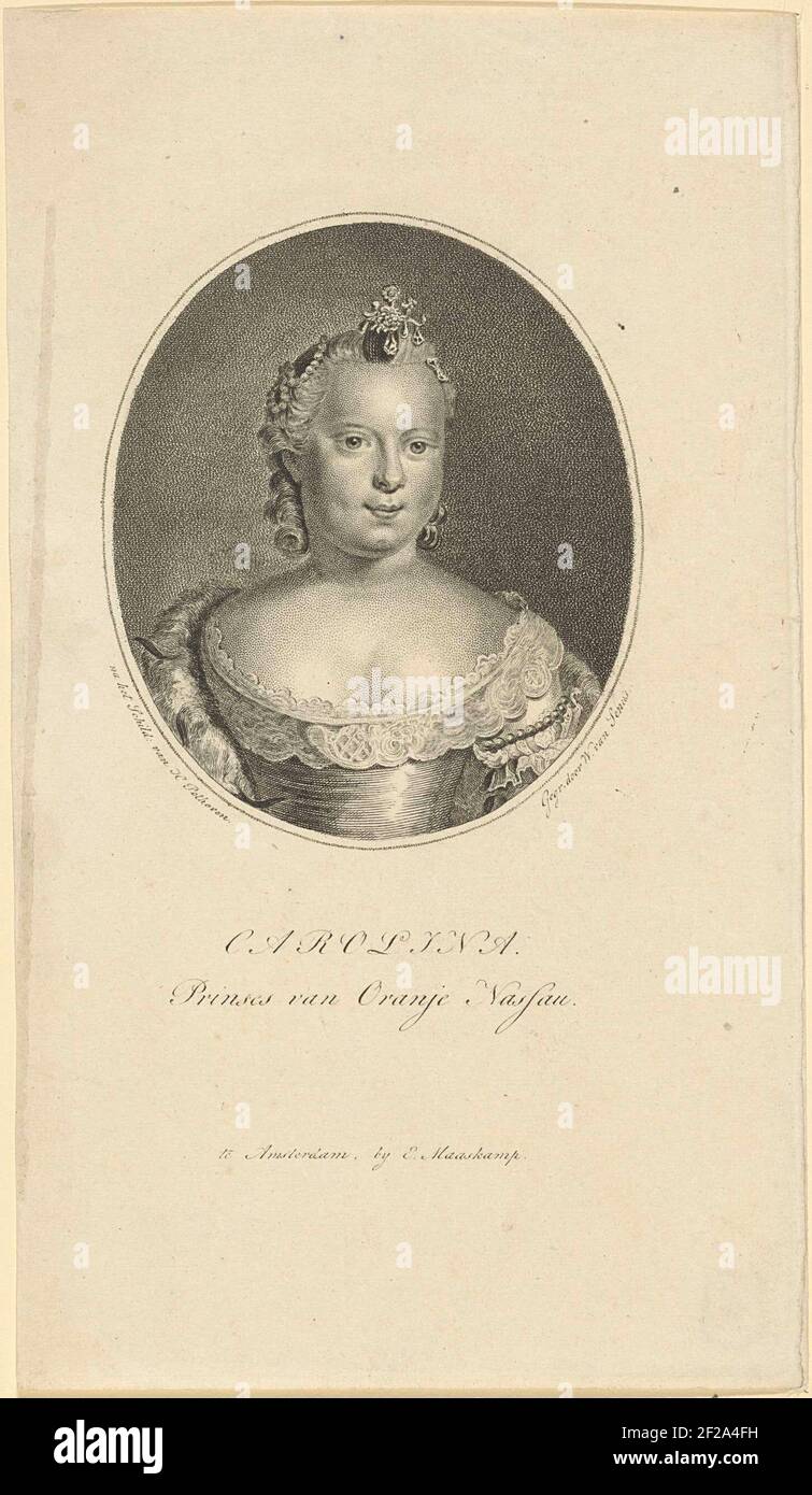 Portrait of carolina, princess of orange-nassau.portrait or carolina in ...
