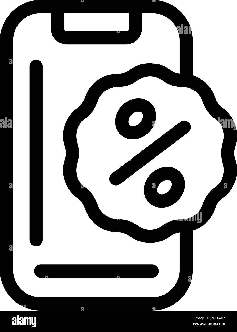 Sale percent online voucher icon. Outline sale percent online voucher ...