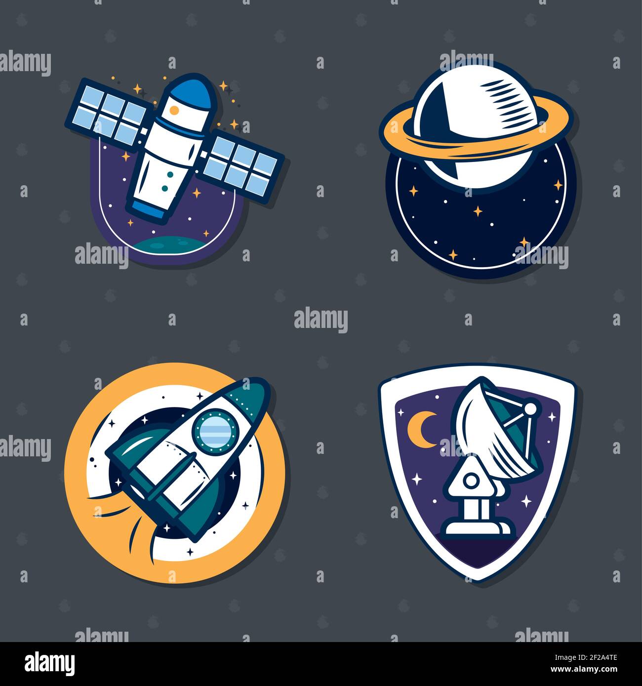 space badges with related symbols Stock Vector Image & Art - Alamy