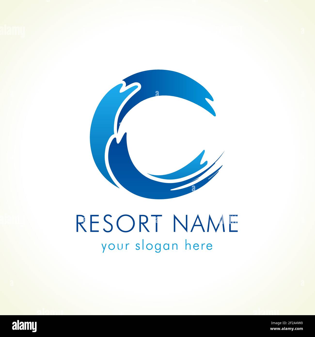 Letter C name logo concept. Tourist or healthcare business on shore ...