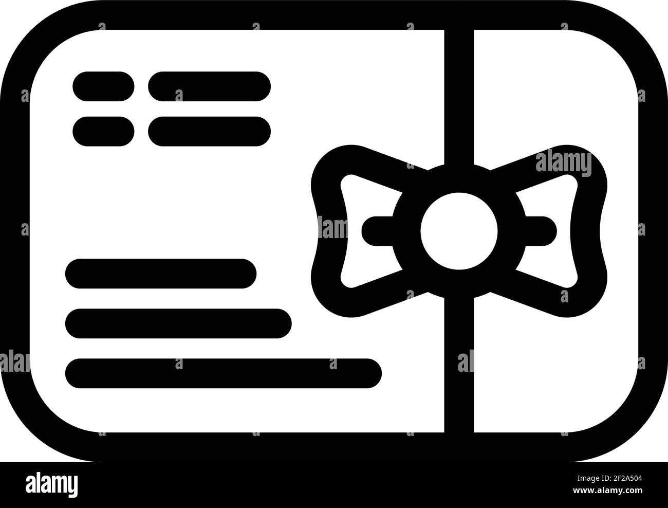 Gift bow voucher icon. Outline Gift bow voucher vector icon for web ...