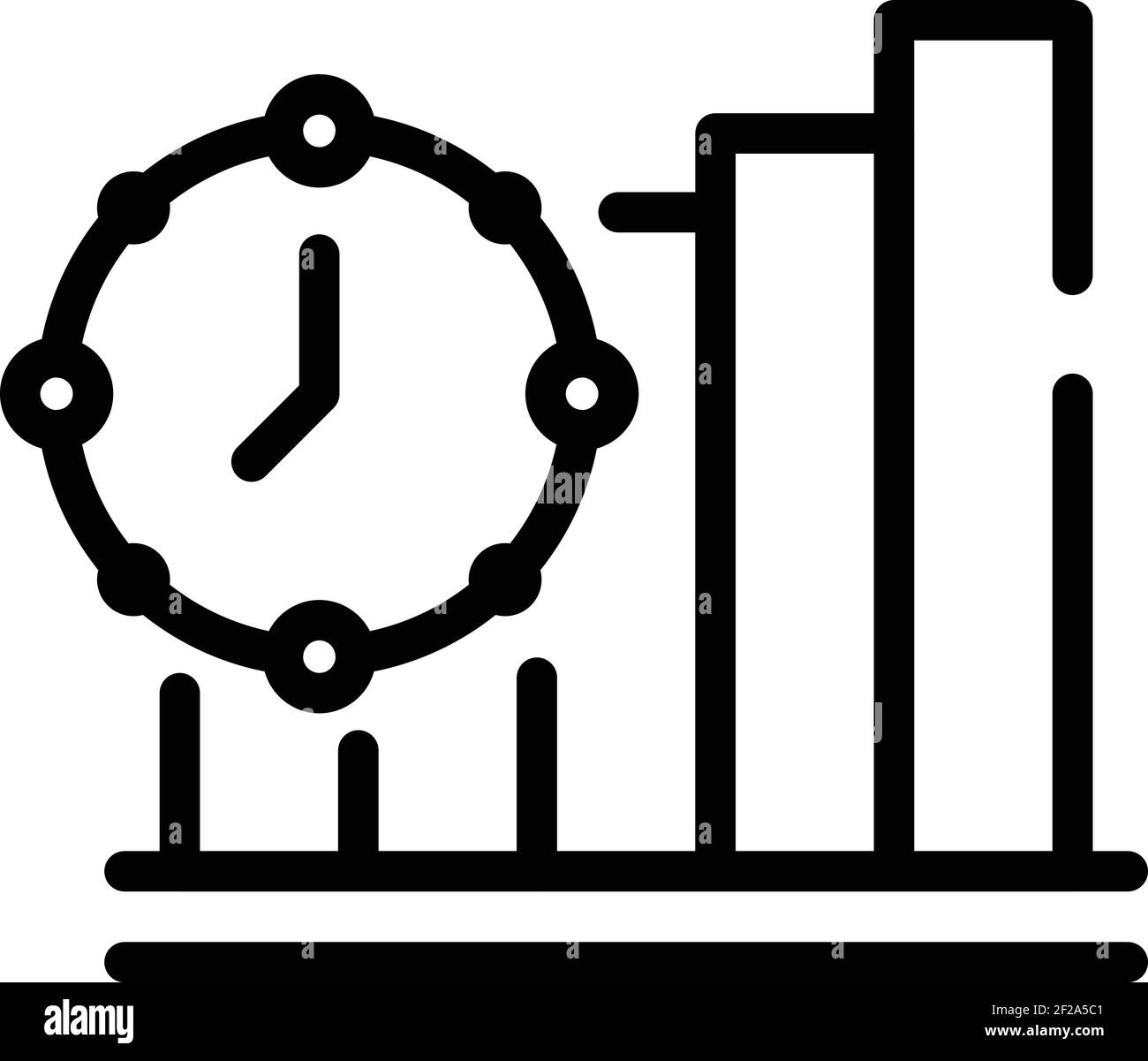 Graph time management icon. Outline graph time management vector icon ...