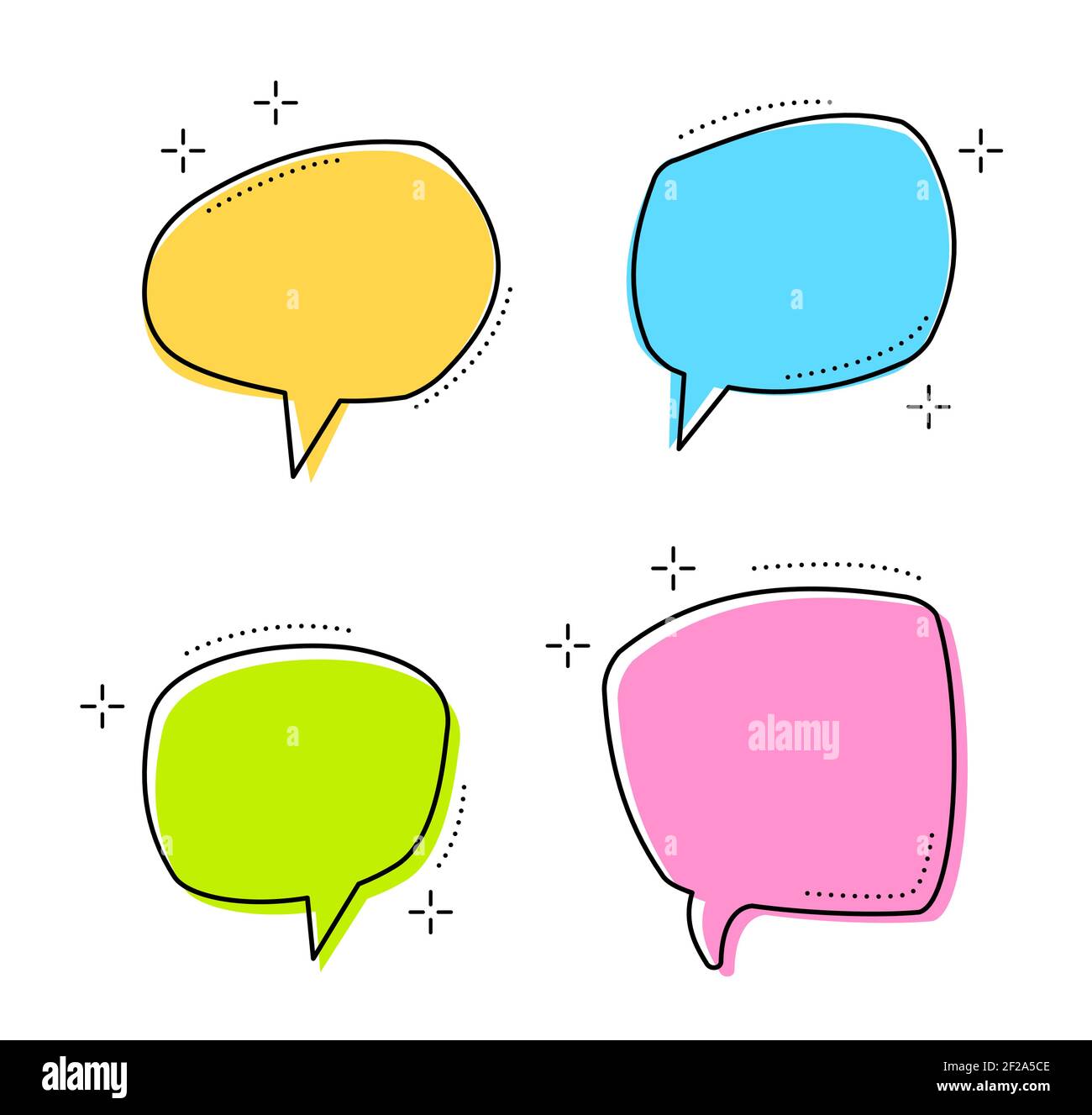 Cartoon thought bubble icon in comic style. Think bubble sign. Bright ...
