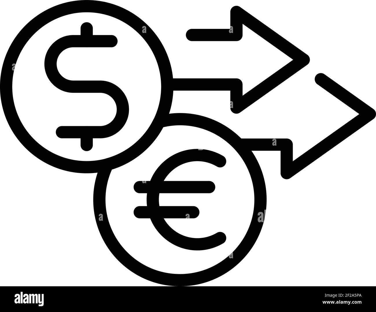 Dollar euro money transfer icon. Outline dollar euro money transfer ...